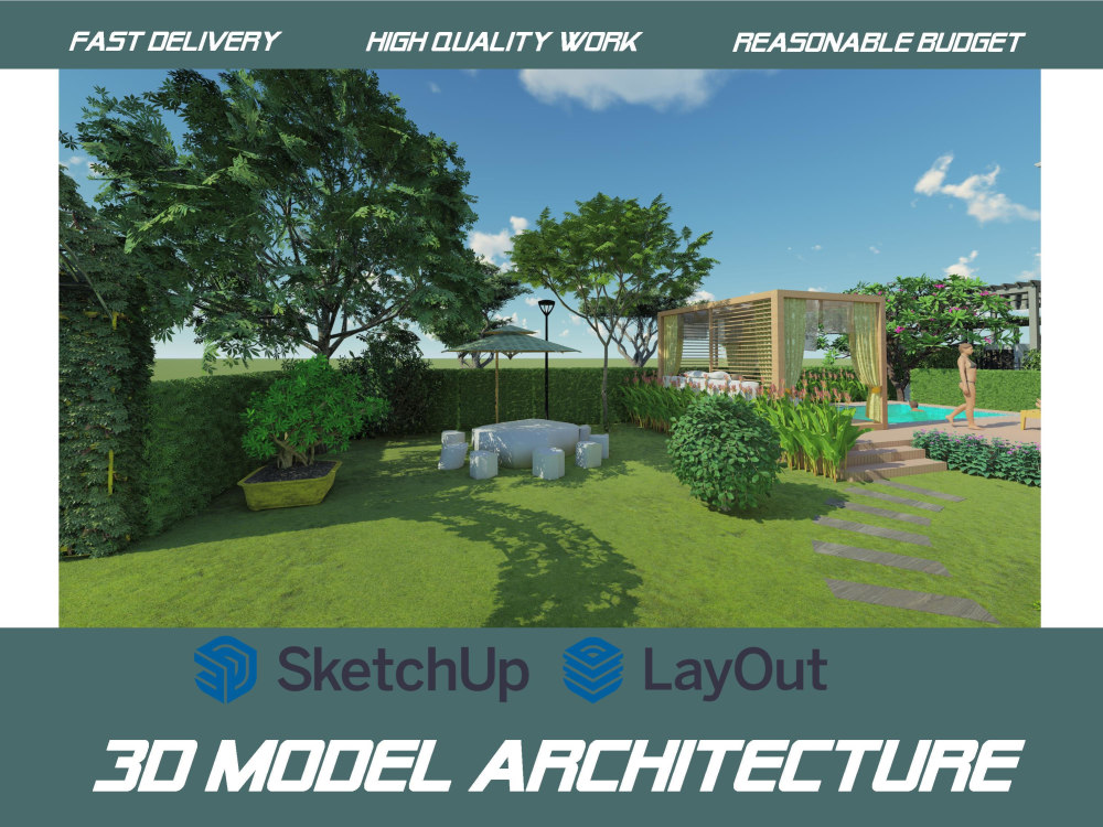 3D Sketchup model, concept drawing by layout. | Upwork