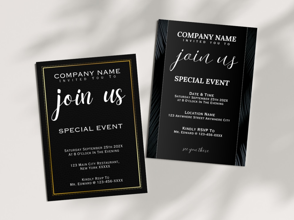 Custom Business Invitation Card Template | Upwork