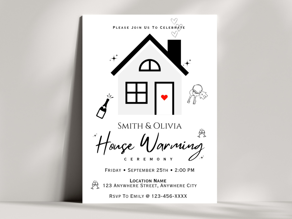 Custom Housewarming Invitation Card | Upwork