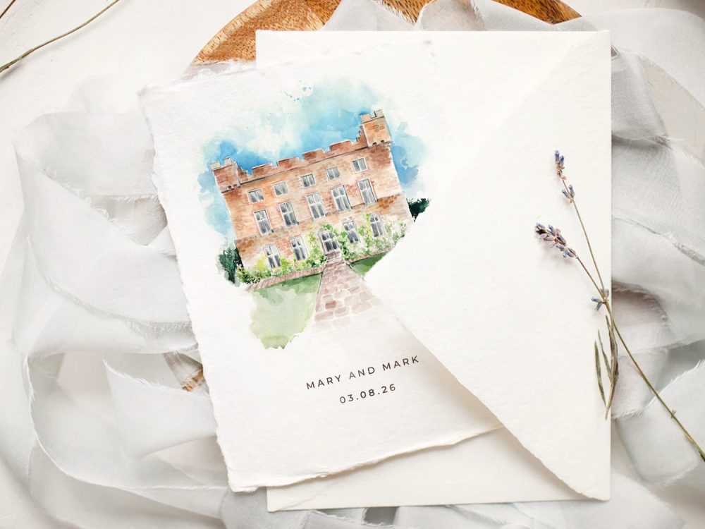 Wedding venue watercolor illustration | Upwork