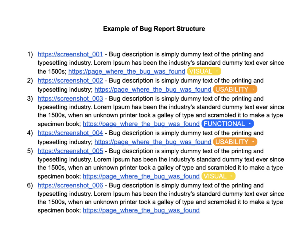 Visual Testing Detailed Bug Report In A Simplified Format Manual Qa Upwork