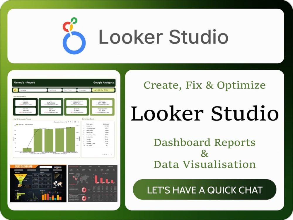 Google looker studio dashboard report and data visualization | Upwork