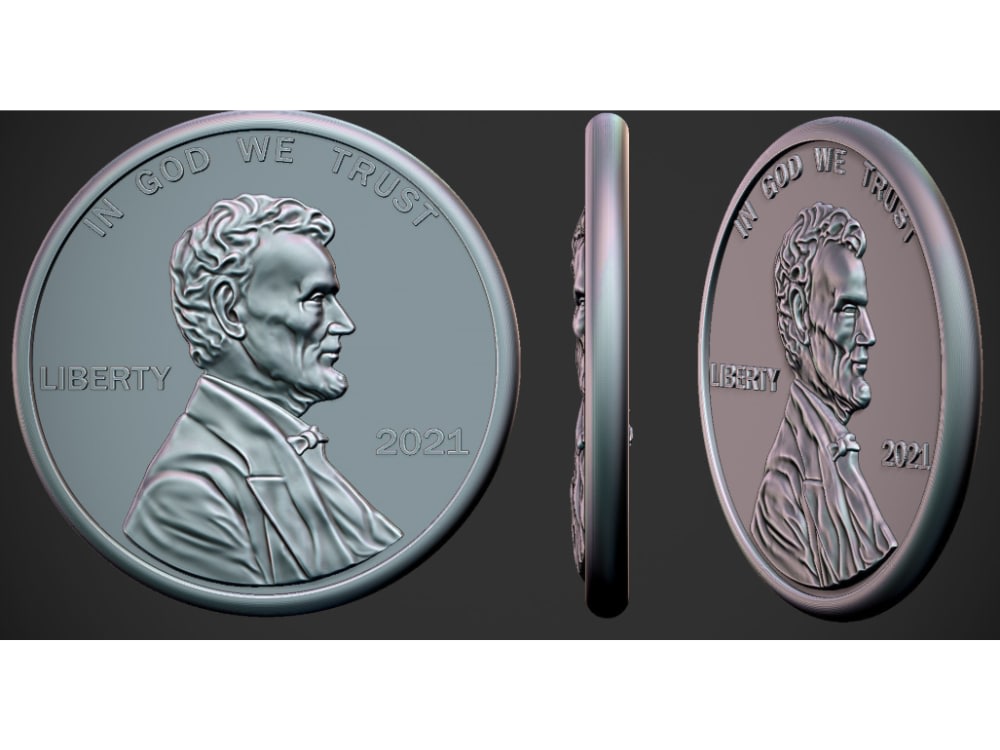 Printable 3d bas relief coin model 3d engraving CNC design STL file ...