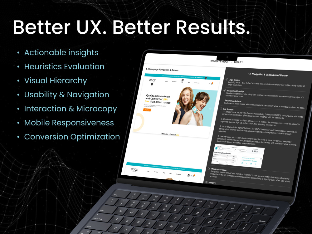 UX/UI Design & CRO Audit Report with actionable insights & UI ...
