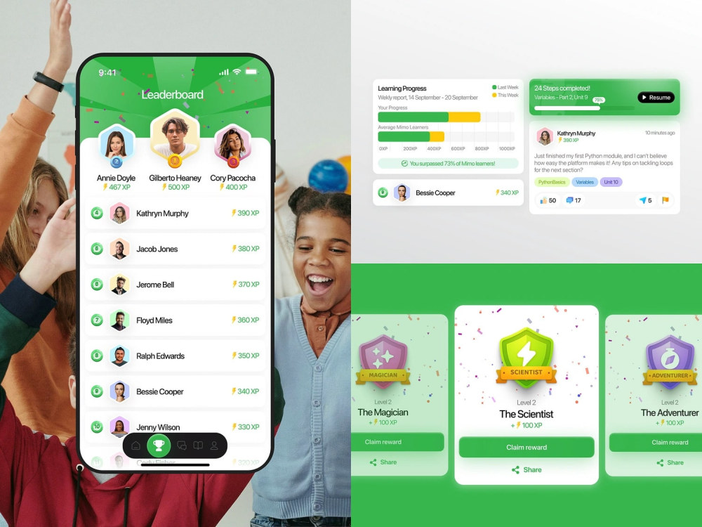 Custom UI/UX for Mobile Apps Teaching Programming Languages | Upwork