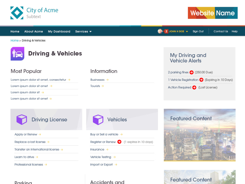 A modern and Accessible Government Service Website UI Design | Upwork