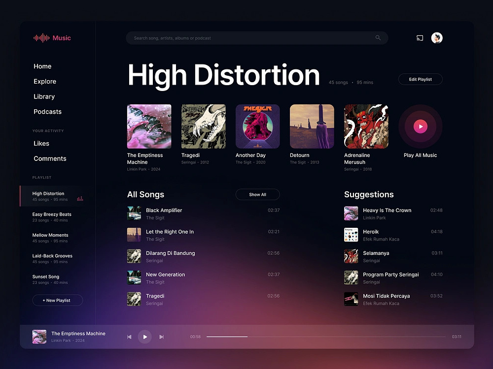 Music & Streaming Web UI for a Modern Listening Experience | Upwork