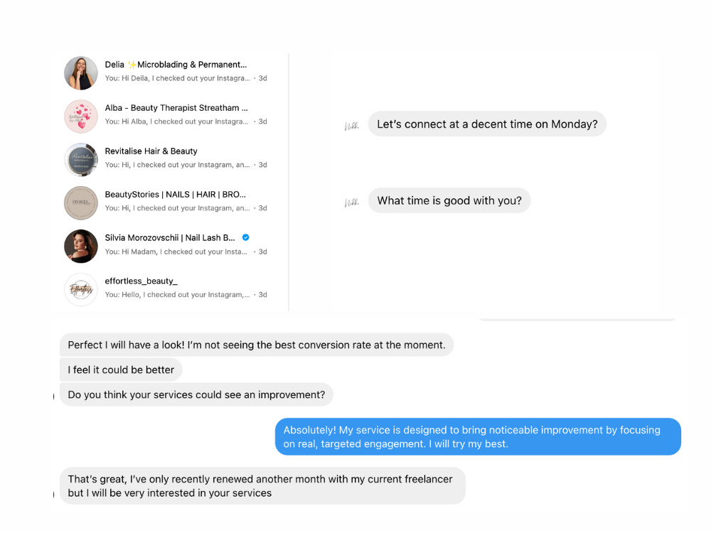 Instagram DM Setter to book appointment with your client | Upwork