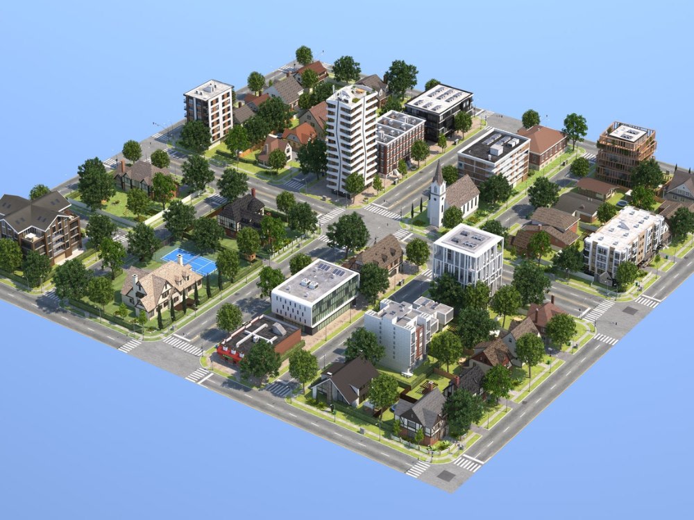 3d city block design, suburban block, urban, city block design | Upwork