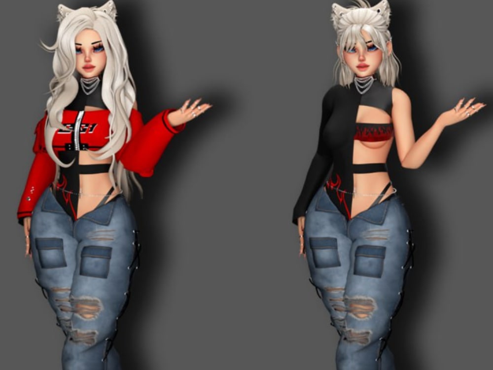 Custom vrchat avatar model furry vrc vr chat 3d character model unity ...