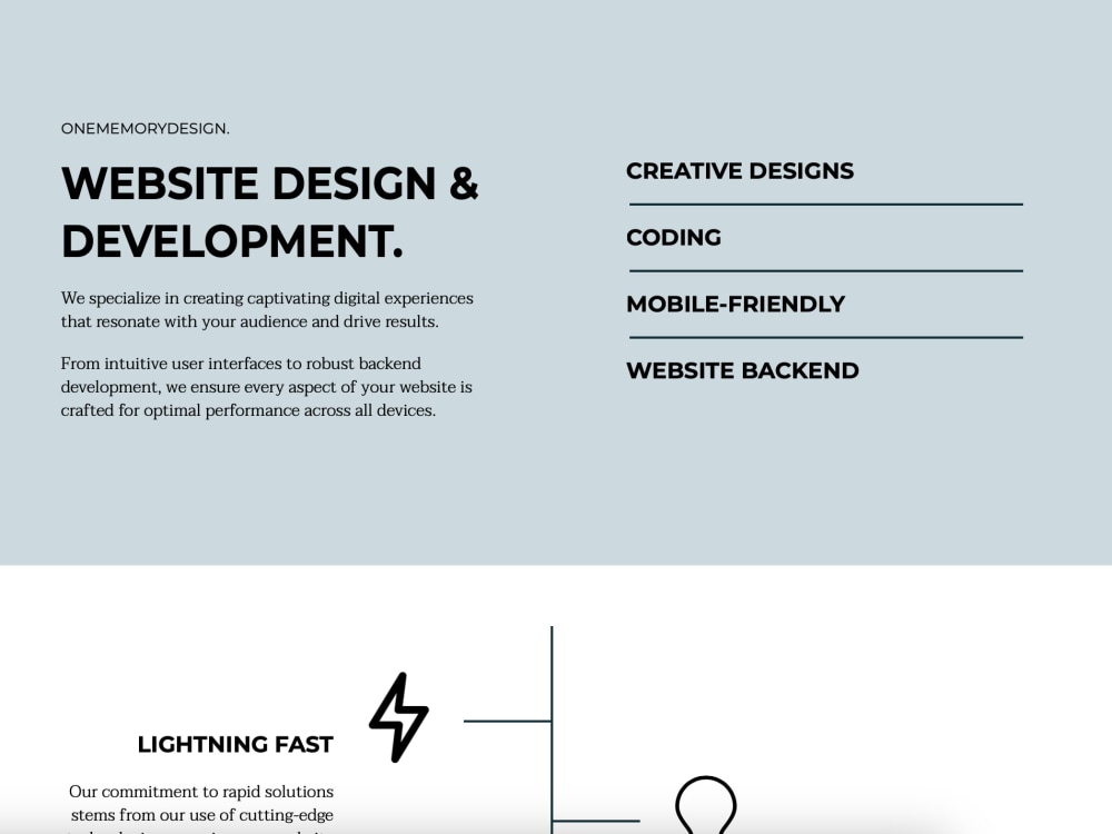 A One-Page Website that shows what your business has to offer | Upwork