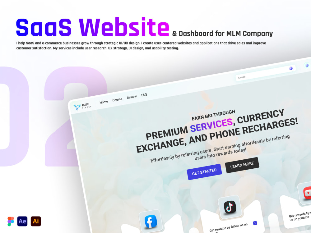 SaaS Website & Dashboard UI-UX Design for MLM Company | Upwork