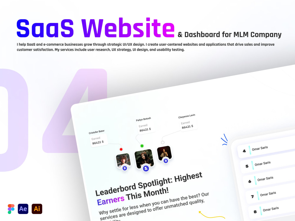 SaaS Website & Dashboard UI-UX Design for MLM Company | Upwork