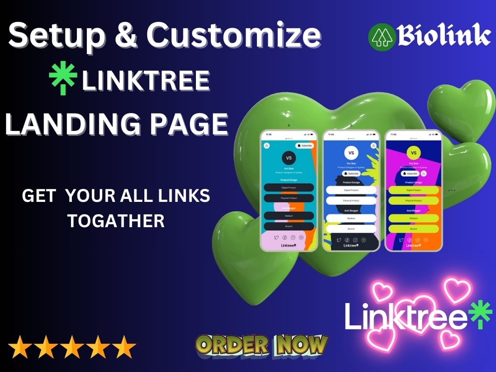 Professional Linktree Bio Page Design for Your Social Media Profile ...