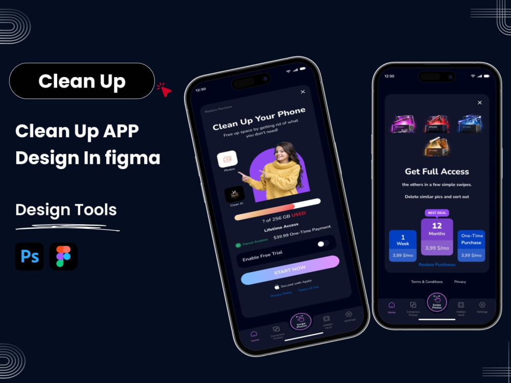 Clean Swipe Up App Design || Mobile App Design | Figma Design | Figma ...