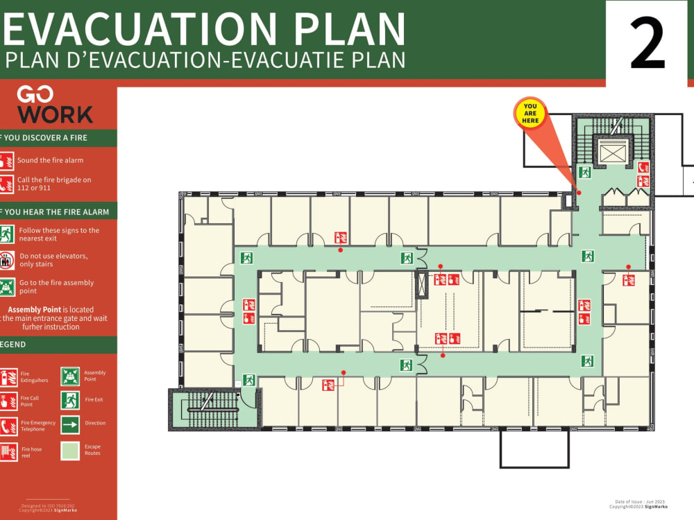 Evacuation plan and fire exit plan drawing | Upwork