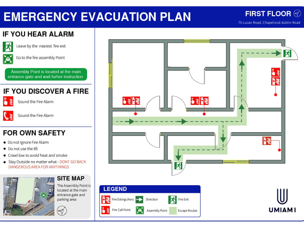 Evacuation plan and fire exit plan drawing | Upwork