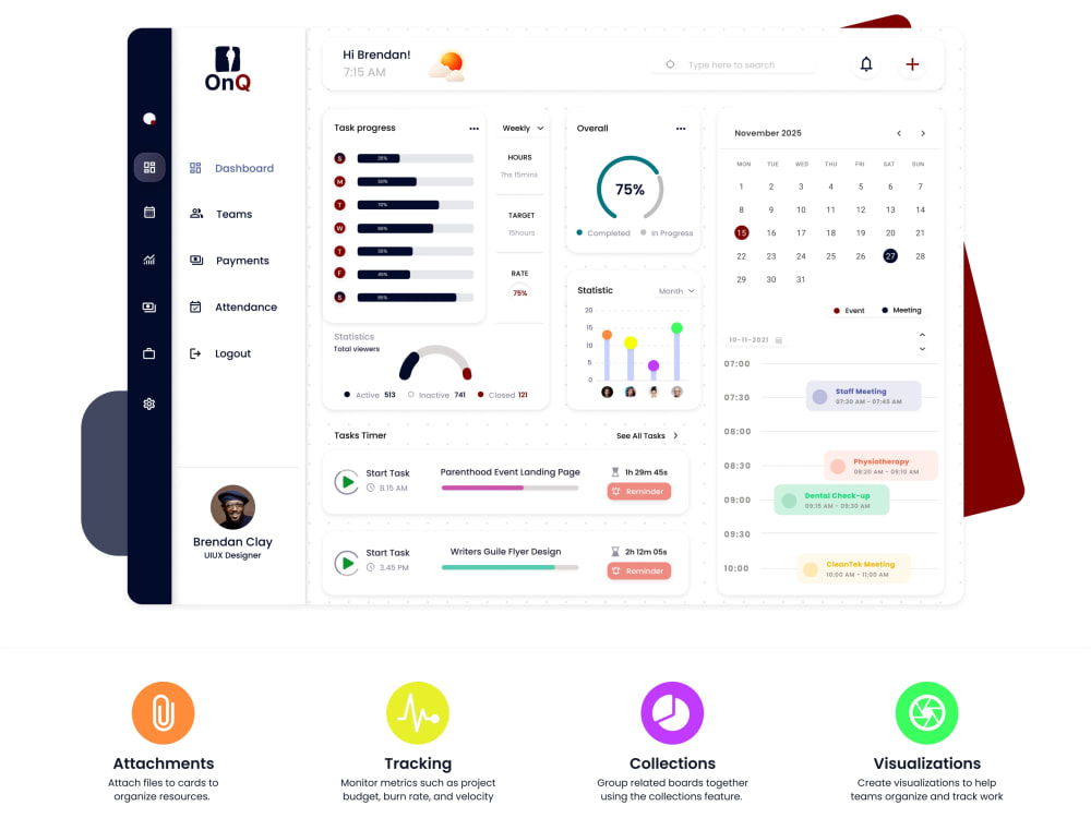 A SaaS Remote Team Tool – UI/UX Landing Page & Dashboard Design | Upwork