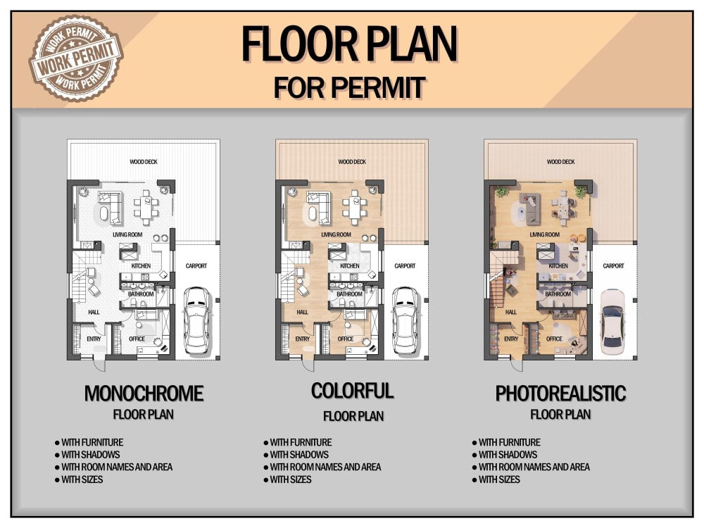 CAD floor plan for permit in 24 hours | Upwork