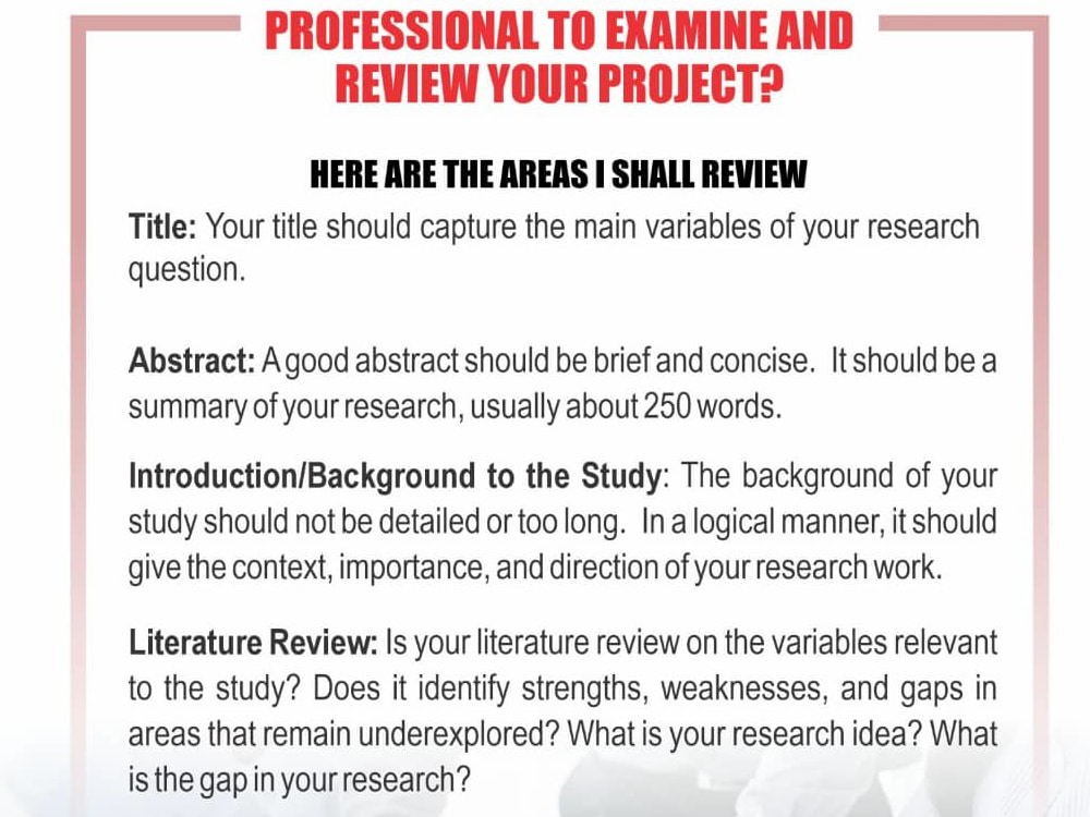 A professional to examine and review your project. | Upwork