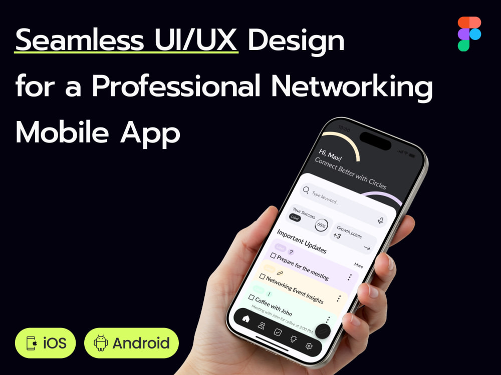 A seamless UI/UX design for a professional networking mobile app | Upwork