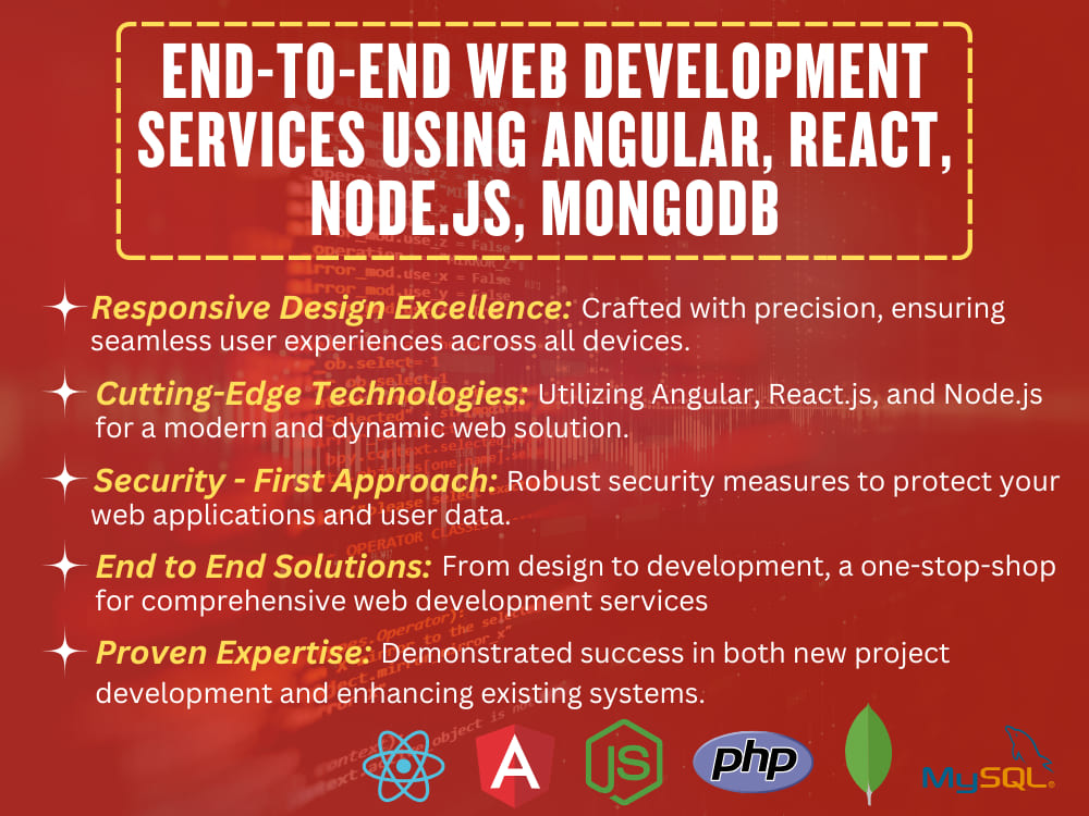 End-to-end web development services using Angular, React, Node.js, MongoDB | Upwork
