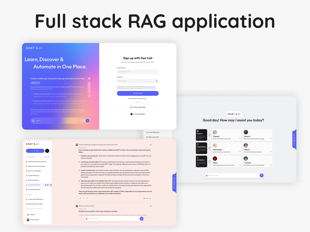 Full Stack Responsive AI-Powered RAG Application - Generative AI | Upwork