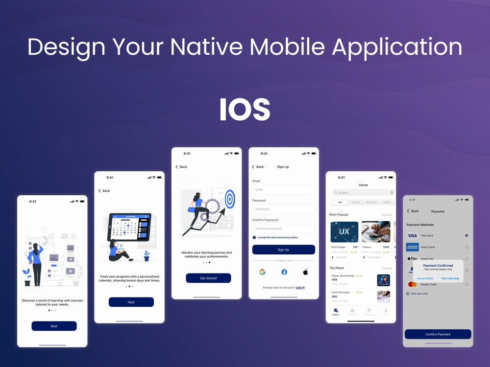 Sleek & Modern Native App UI/UX Design for iOS & Android | Upwork