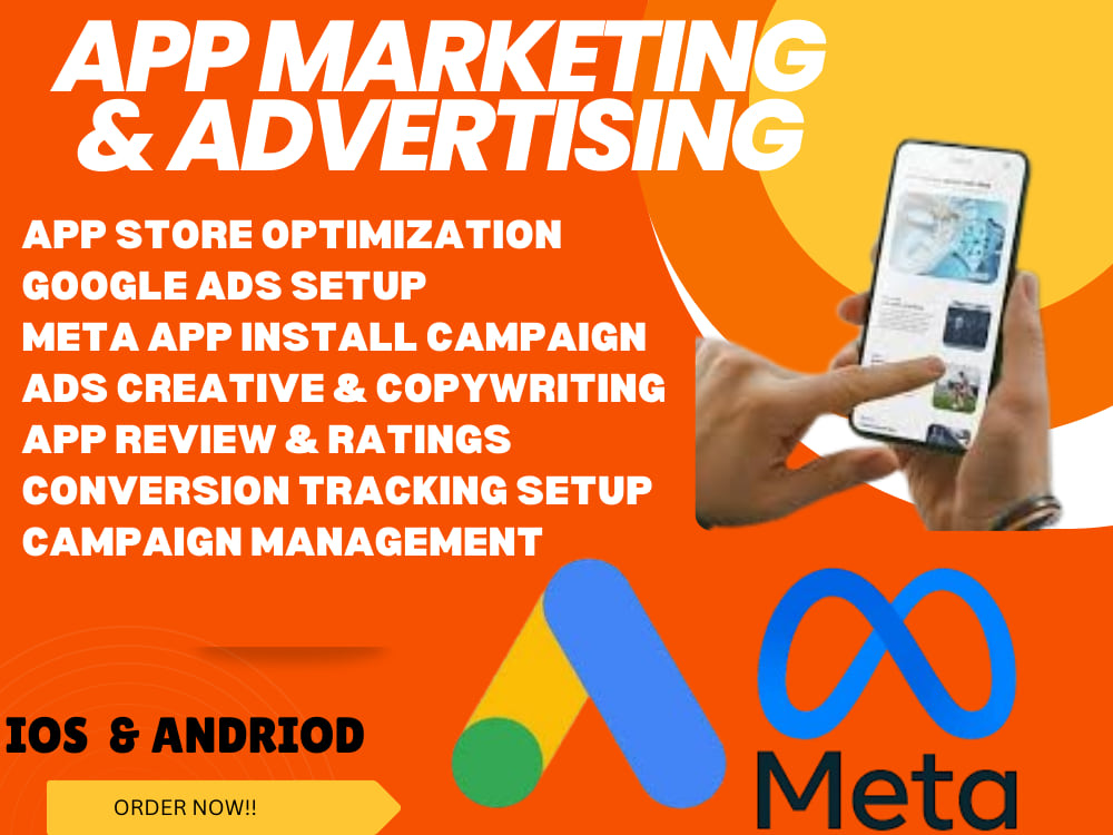 App marketing app advertising with meta & google ads for IOS & android ...