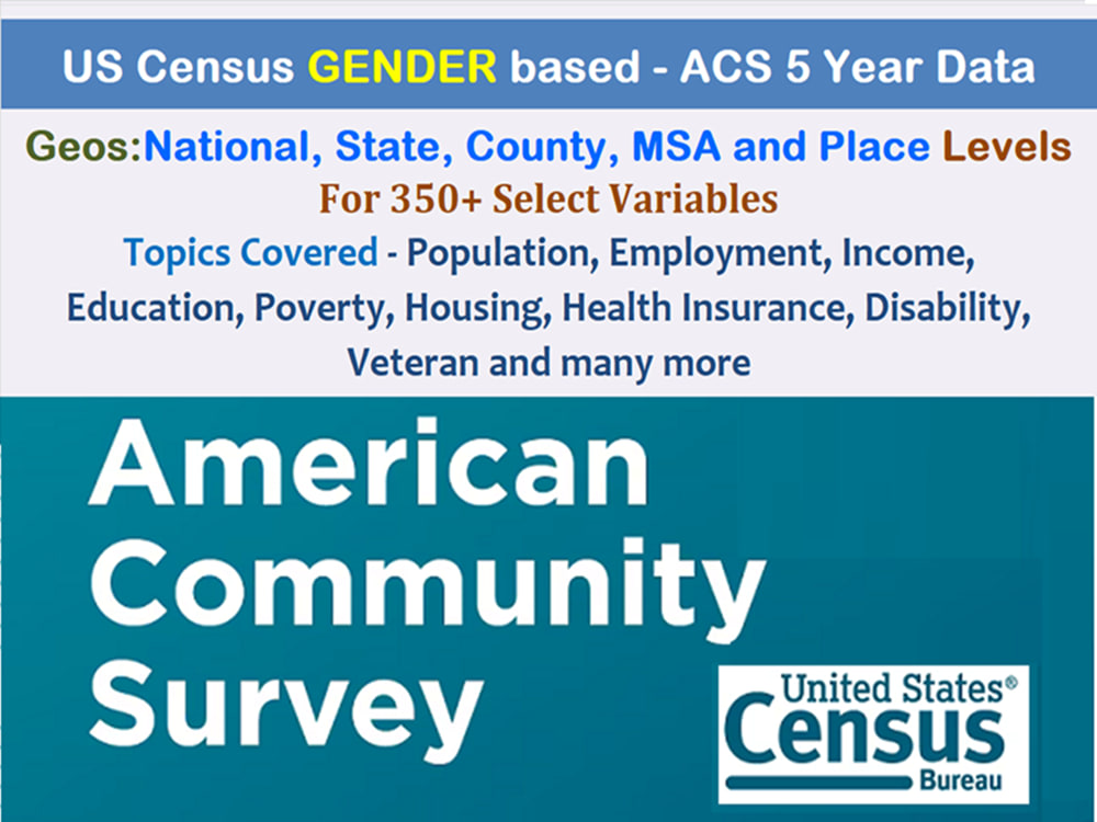Gender based Data from US Census ACS 5 Year Datasets for Select Geo ...