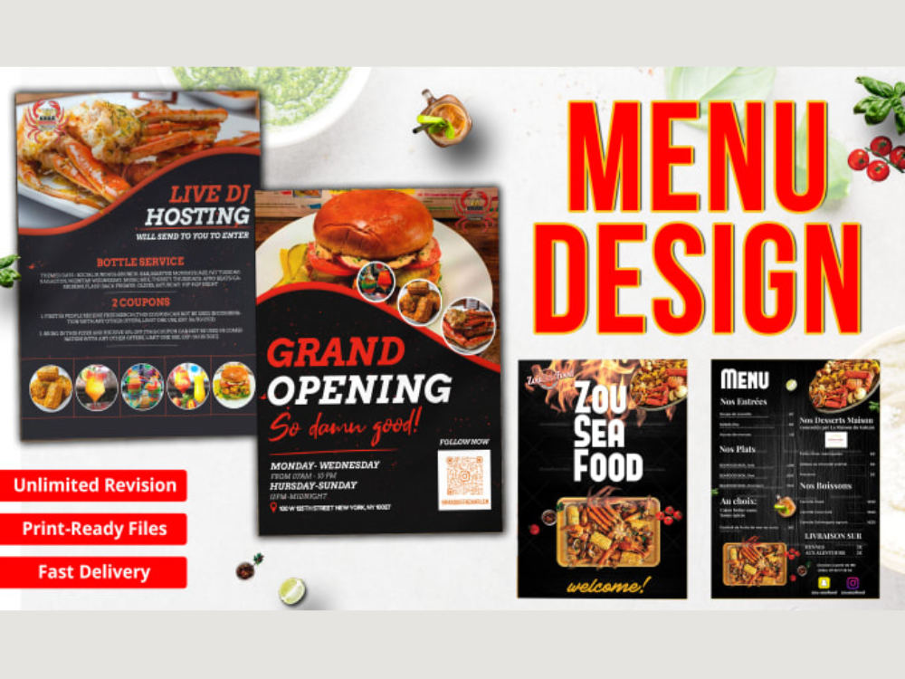 Amazing menu design, food menu, restaurant menu design animated menu ...