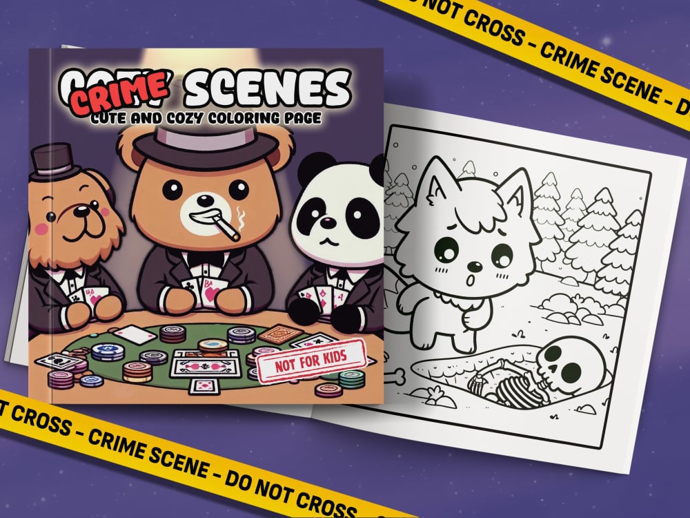 Cozy Crime-Themed Coloring Page For Adult | Upwork