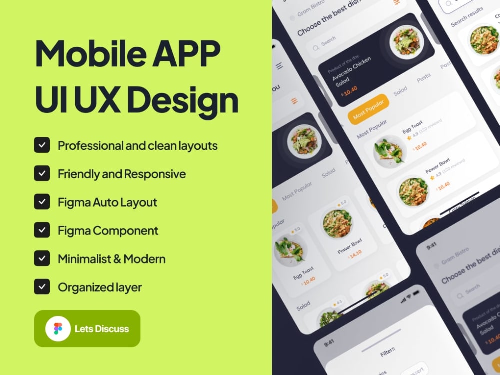 I will figma app ui ux design, figma app design, mobile app design, ui ux | Upwork