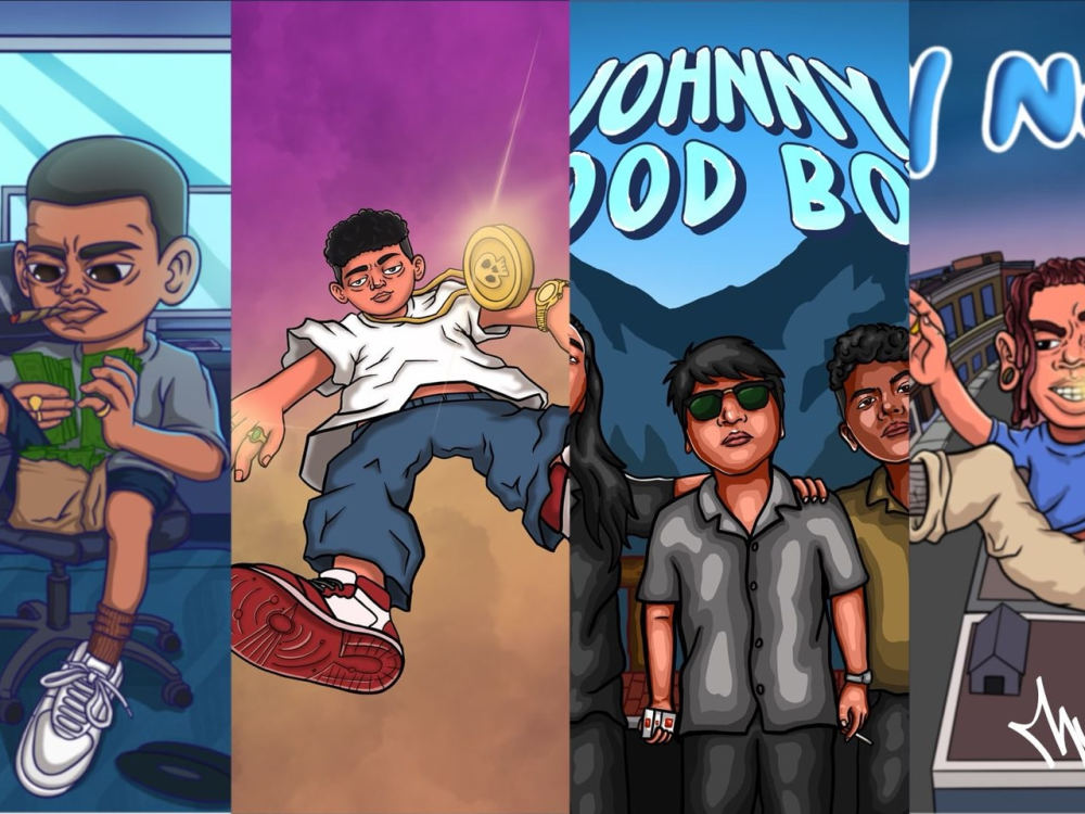 A cover art album caricature cartoon hip hop rap music | Upwork