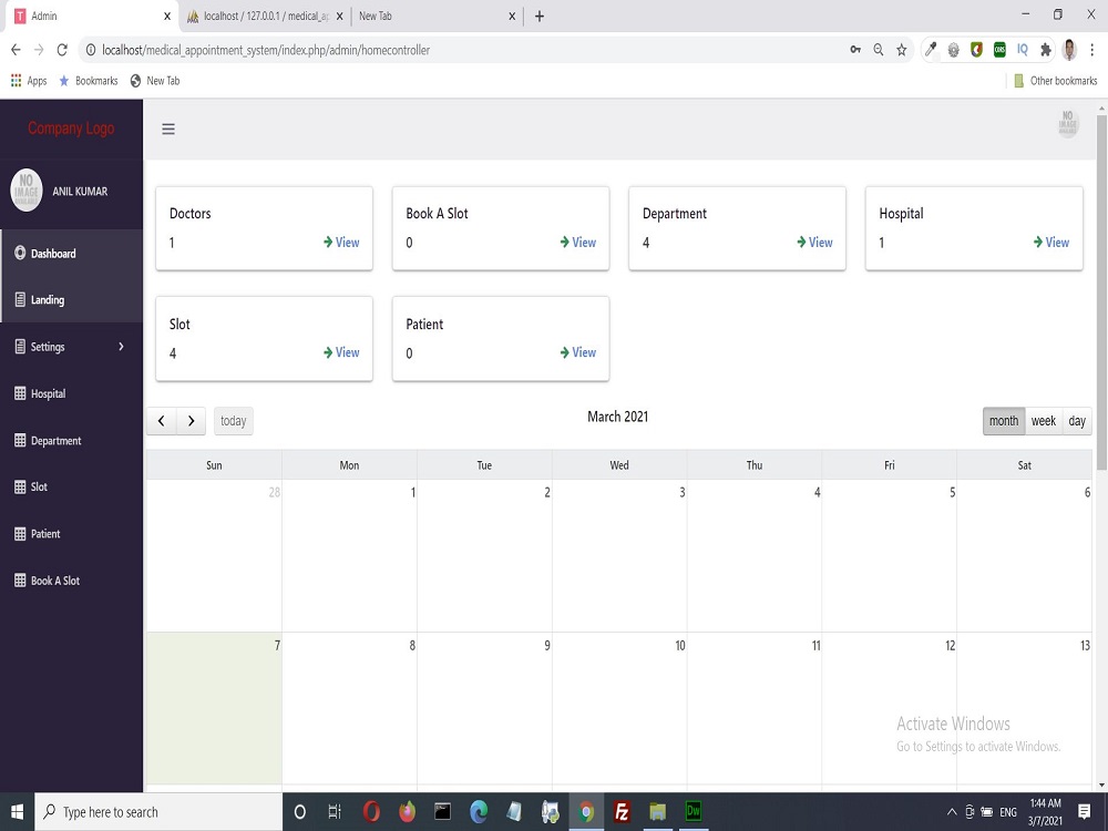 Medical Appointment Booking System in CodeIgniter | Upwork