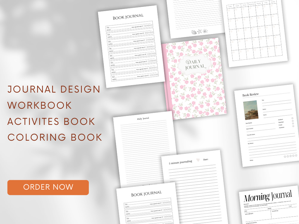 KDP low content book design interior design for journal workbook logbook | Upwork