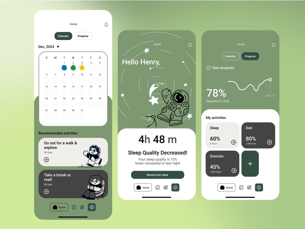 10 high fidelity screens design | Upwork