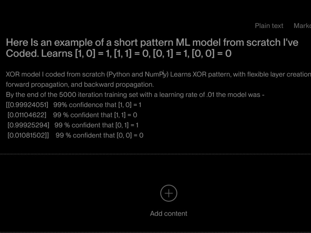 XOR Machine Learning Model from Scratch Source Code (Python and Numpy) | Upwork