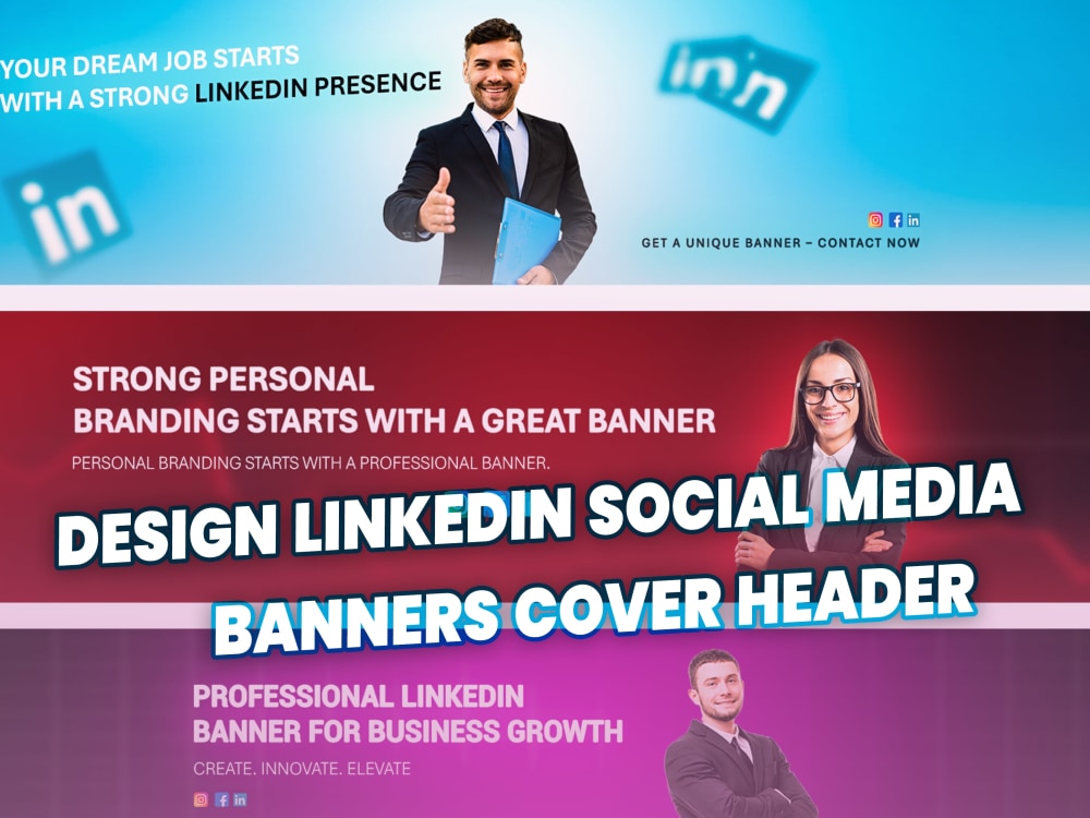 Design linkedin social media banners cover header | Upwork