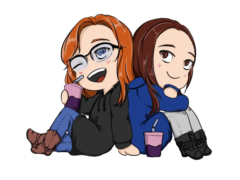 A drawing of cute chibi characters in digital | Upwork