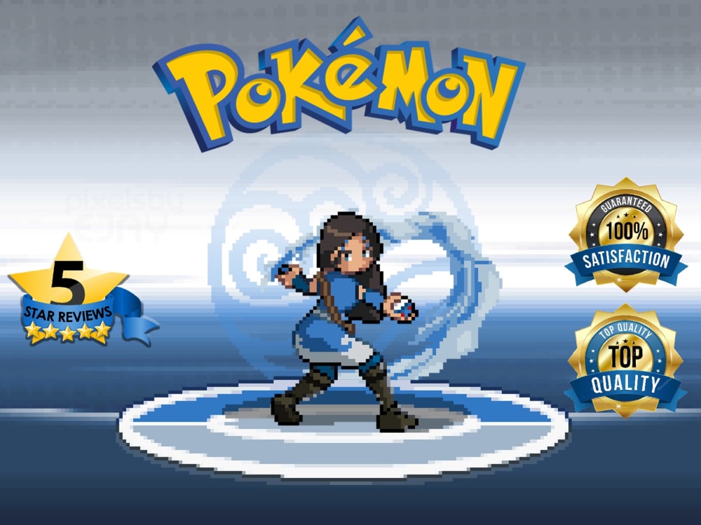 Pixel art pokemon trainer battle sprites or sprite sheets | Upwork