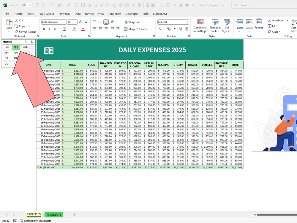 Excel System with Dashboard for Personal Expense Tracking | Upwork
