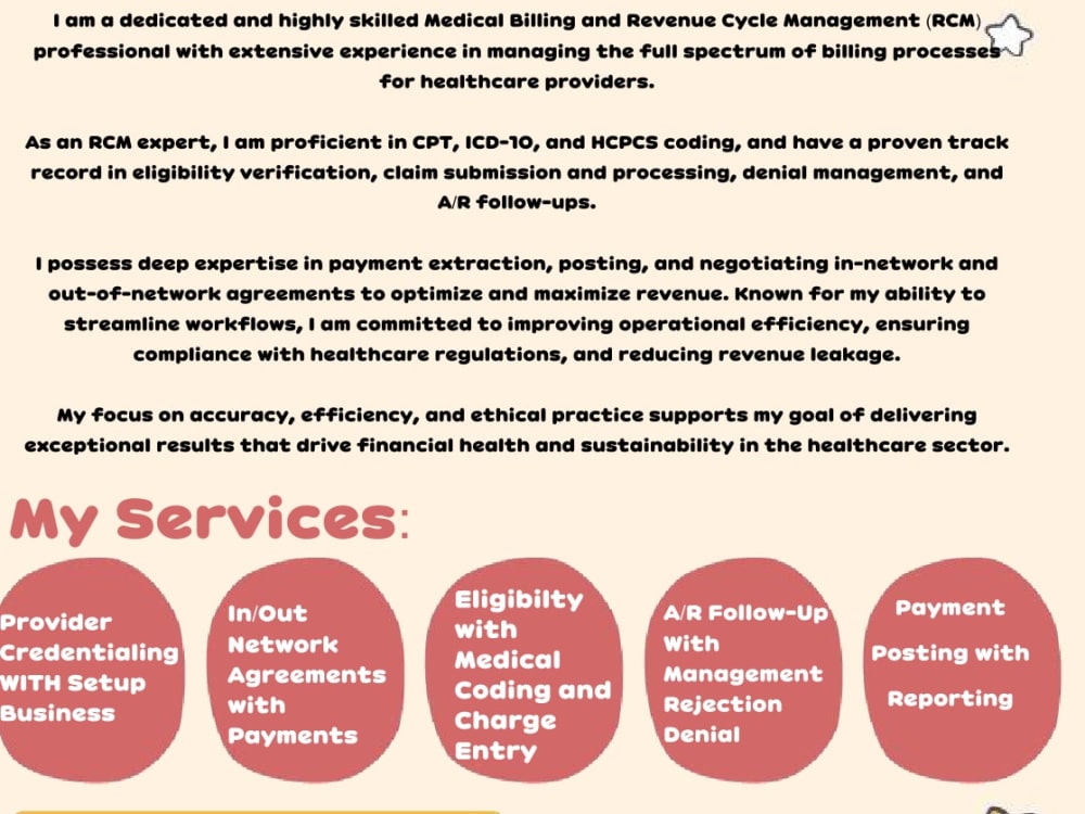 Top-tier Medical Billing and RCM management services from me. | Upwork