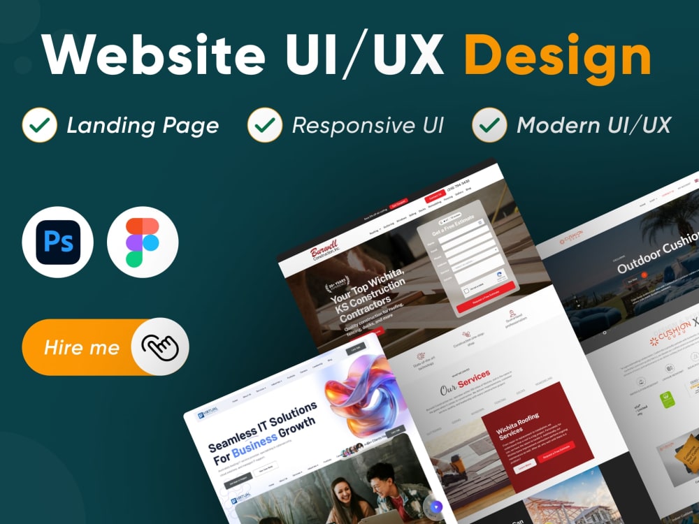 A modern UI/UX landing page design for your website | Upwork