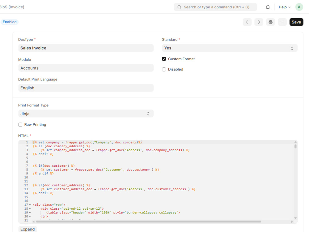 Custom ERPNext print formats using Jinja | Upwork