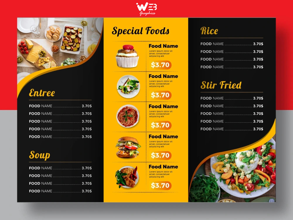 Eye-catching RESTAURANT MENU / FLYER design | Upwork