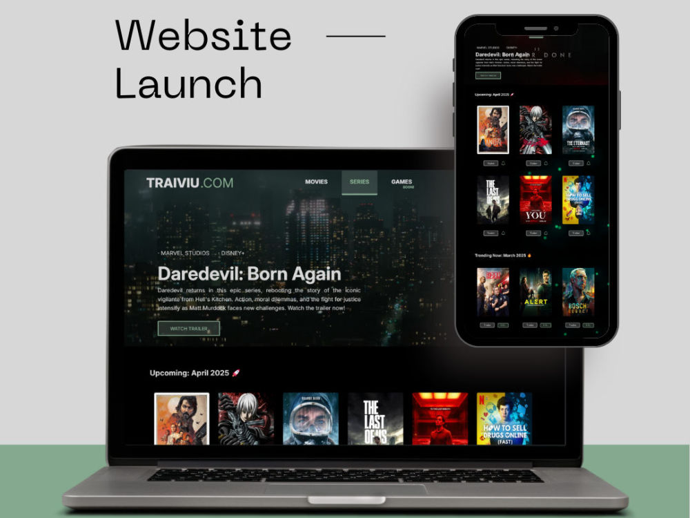 🎬 Best Trailers of the Month – Interactive Web Experience | Upwork