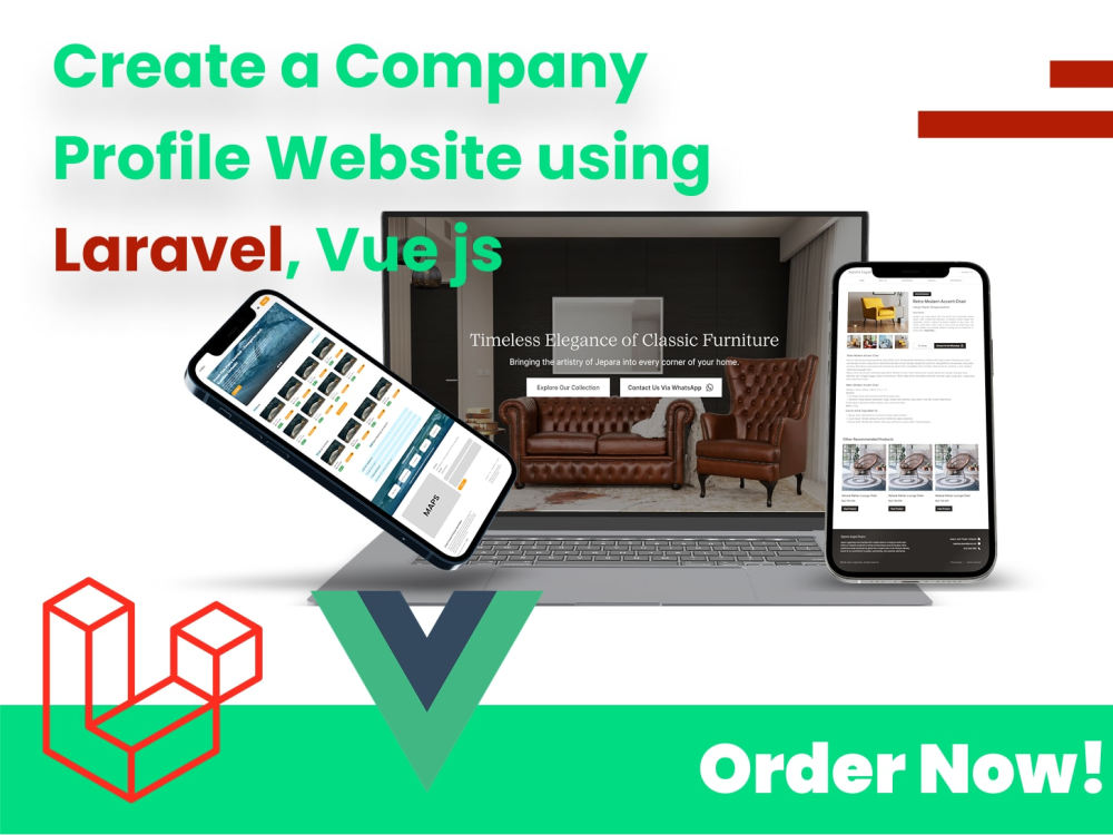 Company Profile made with Laravel & Vue js | Upwork