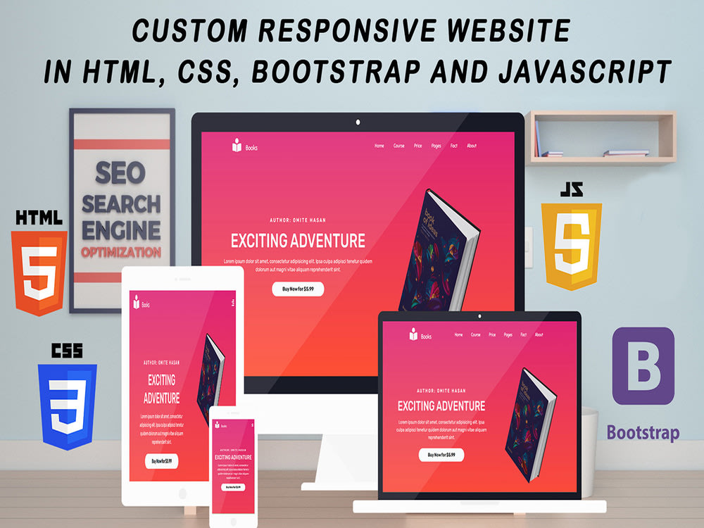 A responsive website design using HTML 5, CSS 3, and JavaScript | Upwork