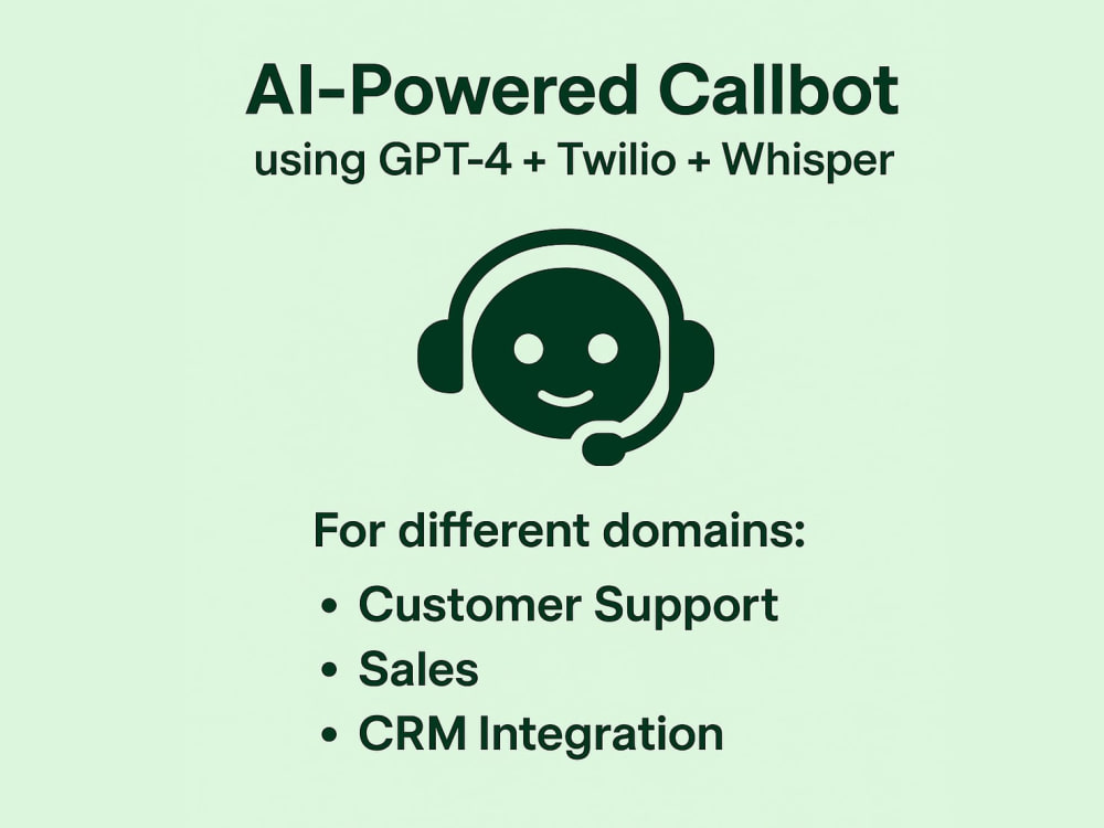 An AI-powered callbot using GPT-4, Twilio, and Whisper/Deepgram | Upwork